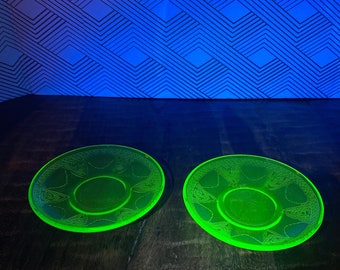 Glowing Green Plates - Etsy