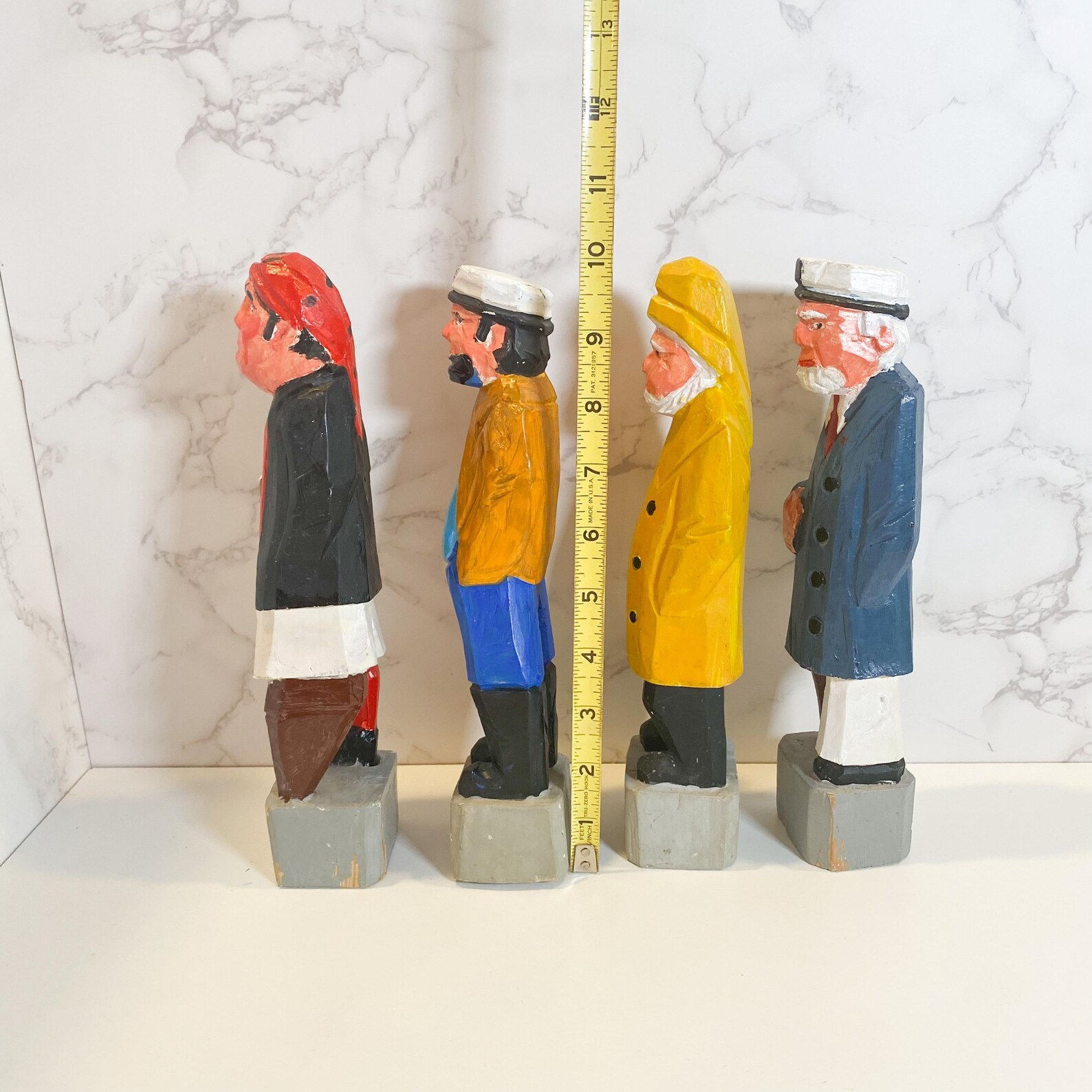 Choice of Vintage Hand Carved Wood Old Salt Figurine: Nautical Coastal ...