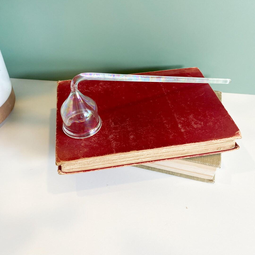 Vintage Clear Glass Candle Snuffer, Fire Snuffer, Flame Extinguisher ...