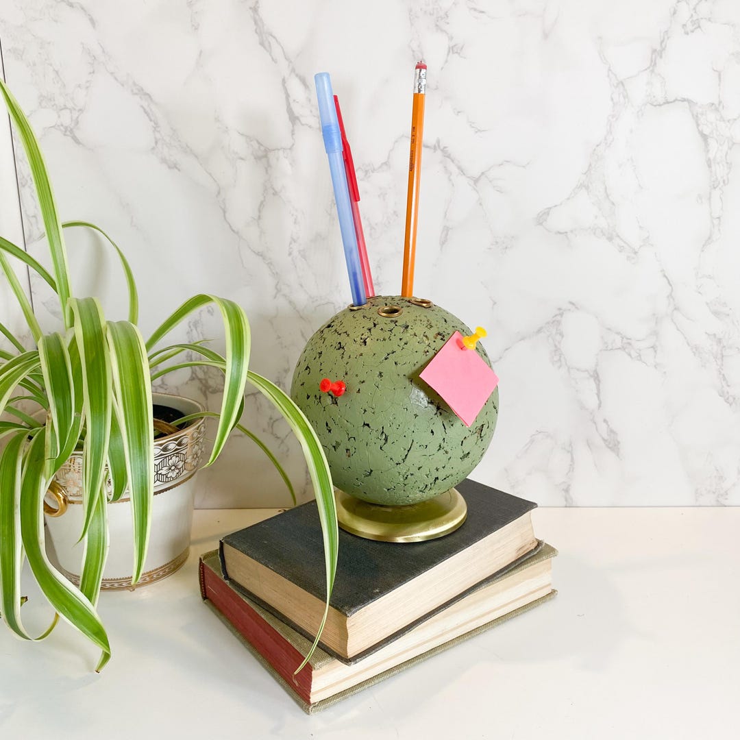 1970's Pat Bulletin Cork Ball Pen Holder, Vintage Pen and Pencil Holder ...
