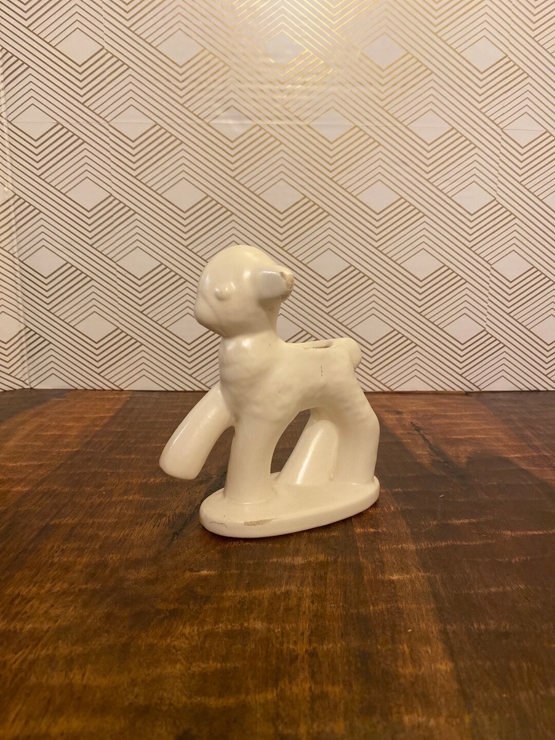Walking Lamb Planter by Royal Haegar, White Lamb Planter, White Royal ...