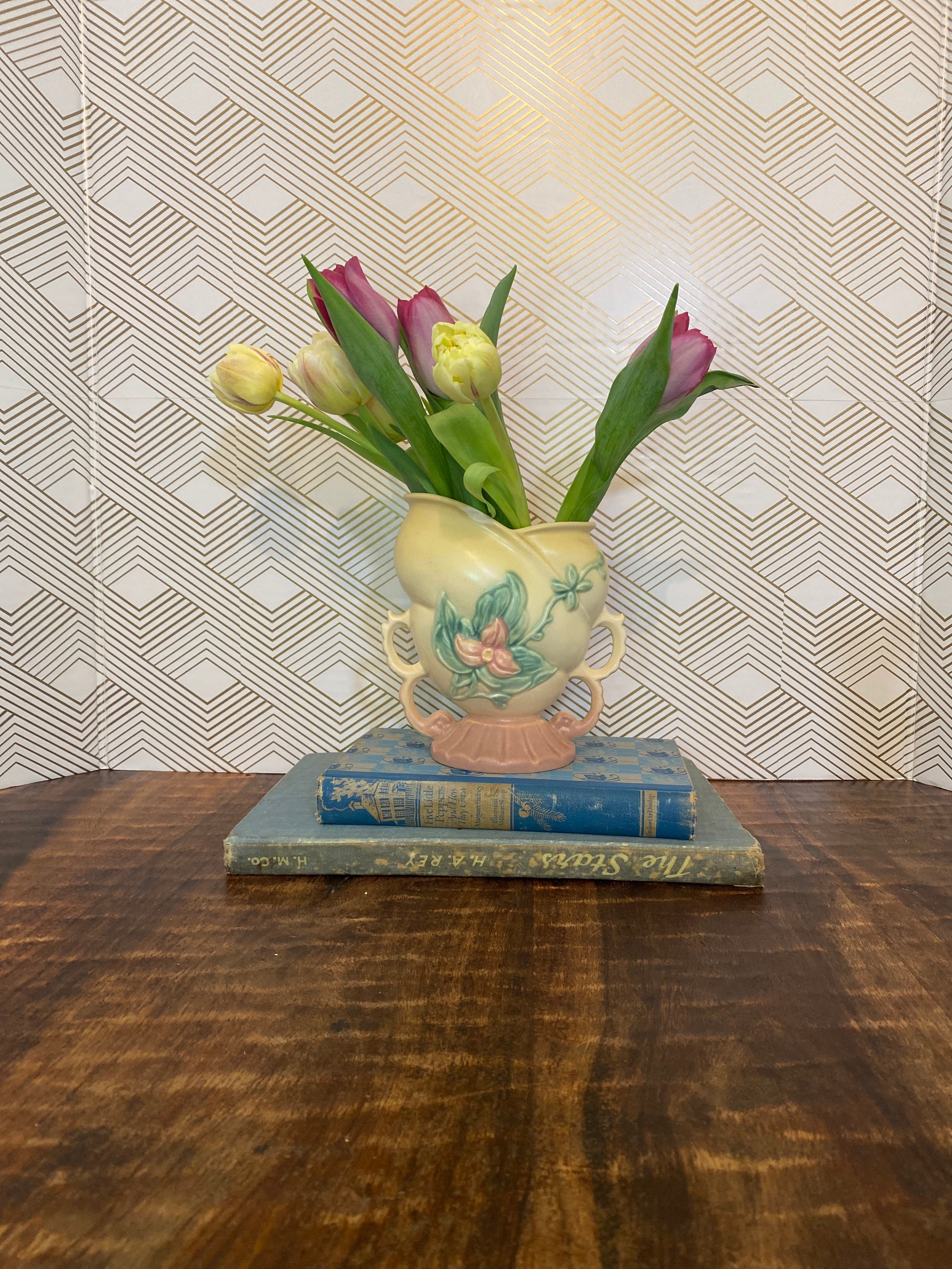 Hull Art Wild Flower Yellow Rose Vase W-5 6 1/2, Vintage Ceramic ...