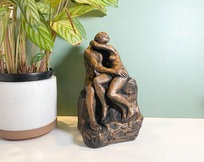 Vintage Plaster Reproduction Statue of the Kiss by Auguste Rodin, the ...