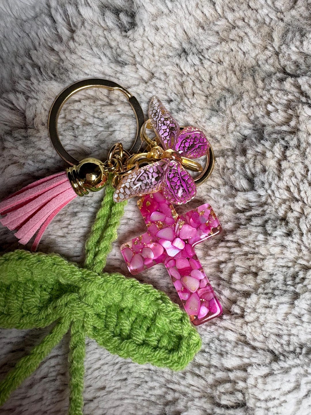 Tulip Key Chain With Cross - Etsy