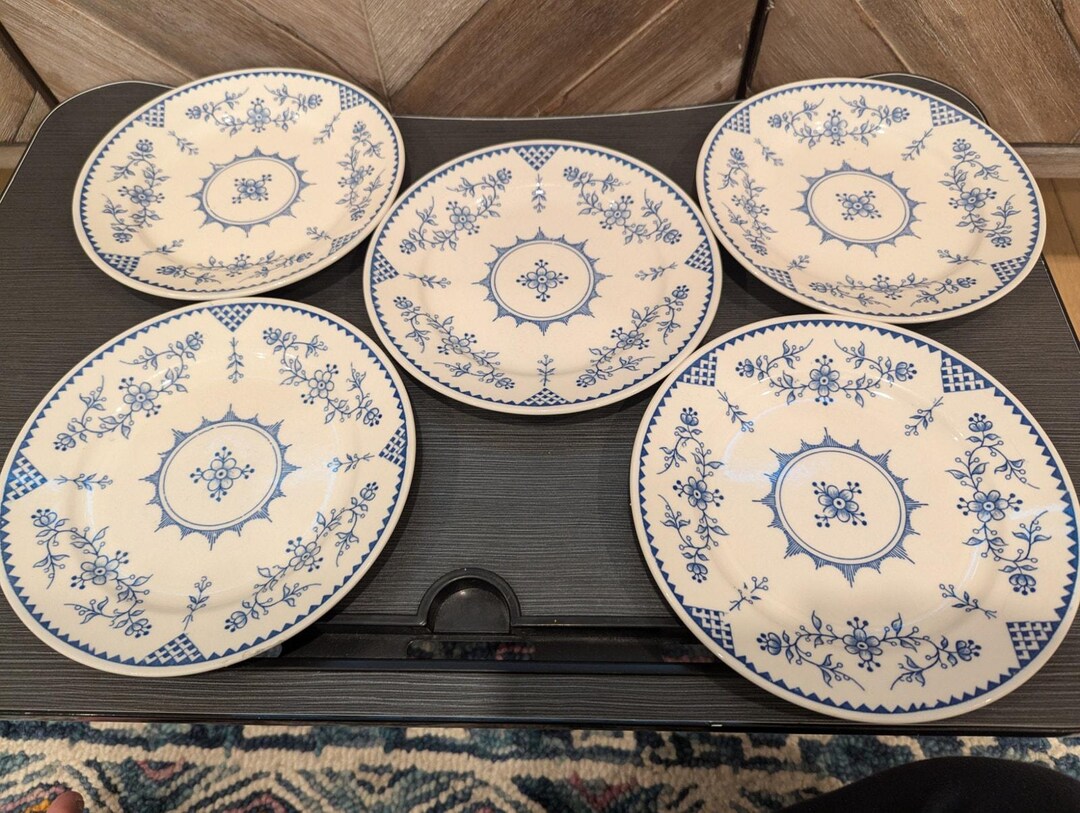 Vintage Set of 5 Viking Blue and White Porcelain 7 Inch Plates - Etsy