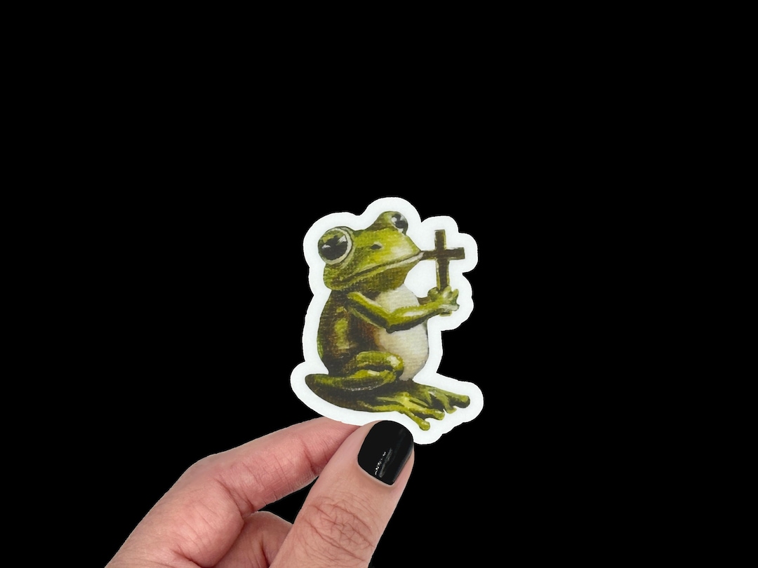 Frog Sticker, Christian Cross Stickers, Spiritual Sticker Gift, Easter ...
