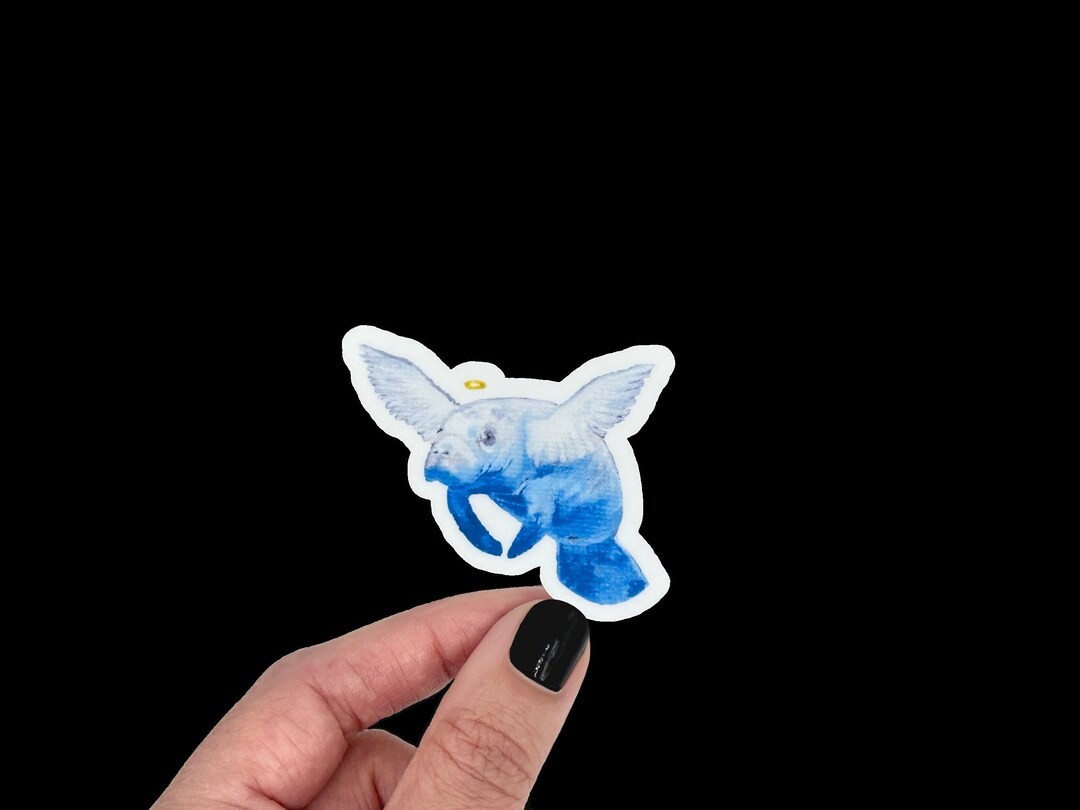 Winged Manatee Sticker, Modern Holy Icon, Florida Coastal Art - Etsy