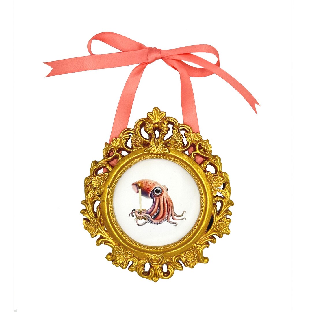 Squid Ornament, Squid Art, Weirdcore Art, Tiny Wall Art, Ornament for ...