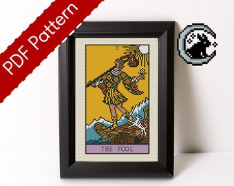 The Fool Tarot Cross Stitch - Etsy