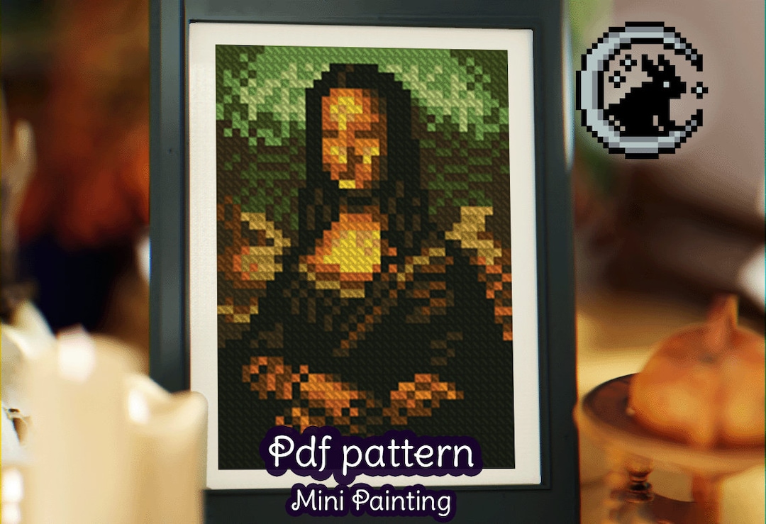 Mini Mona Lisa Cross Stitch Pattern - Art Masterpieces - Paintings ...