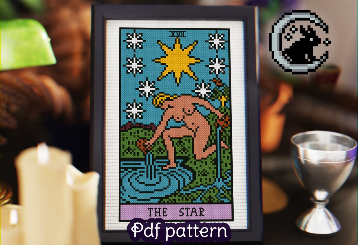 Tarot Card Cross Stitch Pattern the Star Major Arcana - Etsy