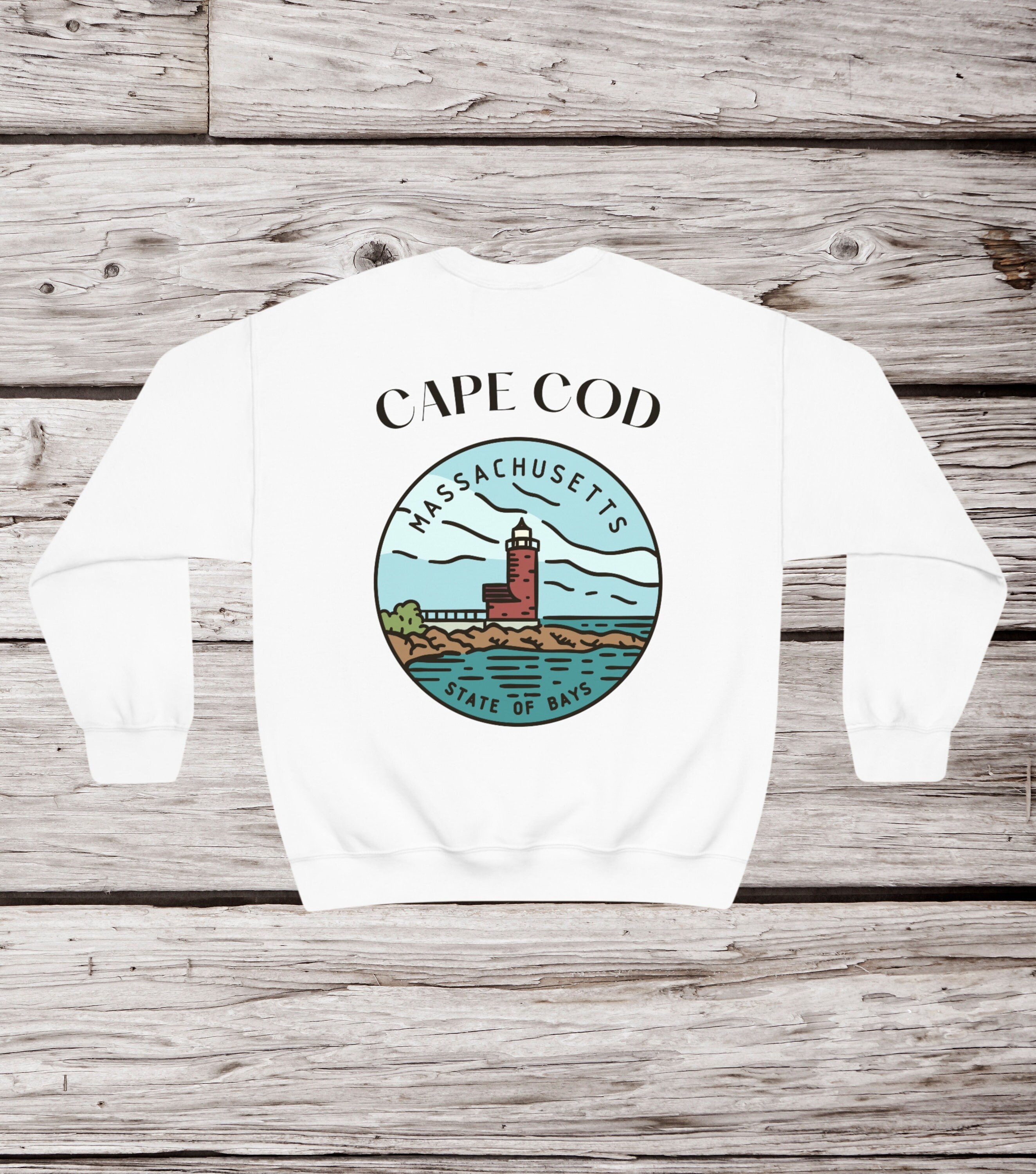 Cape Cod Crewneck With Words on Back , Cape Cod Sweater, Cape Cod ...