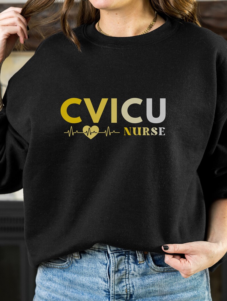 Cvicu Shirts, CVICU Nurse Sweatshirt, EKG Shirts, Cardiovascular Icu ...