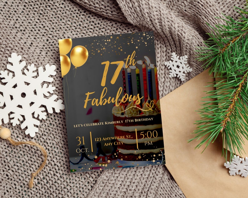 Modern Birthday Invitation Template Instant Download Boho - Etsy