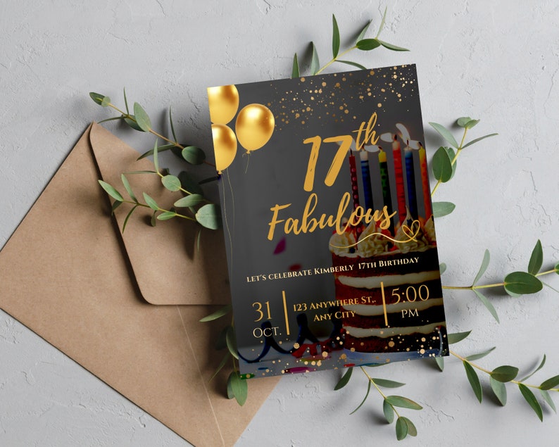 Modern Birthday Invitation Template Instant Download Boho - Etsy