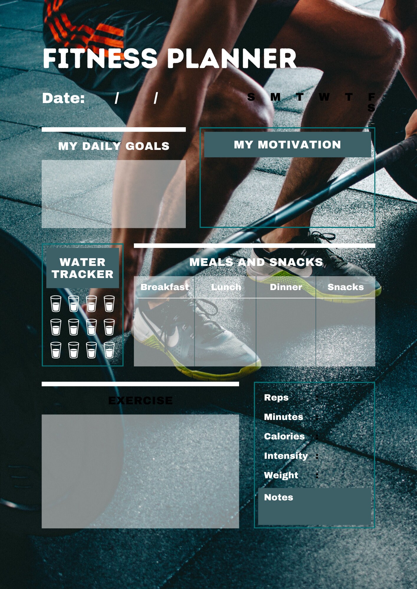 Fitness Planner Fitness Tracker Fitness Planner Printable Fitness ...