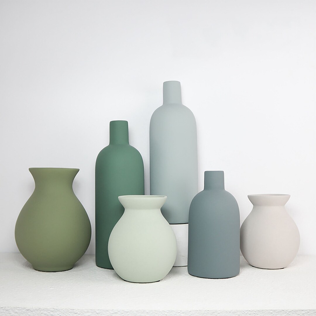 Matte Ceramic Dried Floral Vase Pottery Vase Minimal Flower - Etsy ...