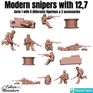 Modern French Army Snipers & Accessories, Eskice Miniatures, Wargaming, 15mm, 20mm, 28mm, 54mm ...