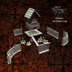 Reconquer Designs, Caballero Miniatures, Chicken Coop, Medieval, Dnd ...