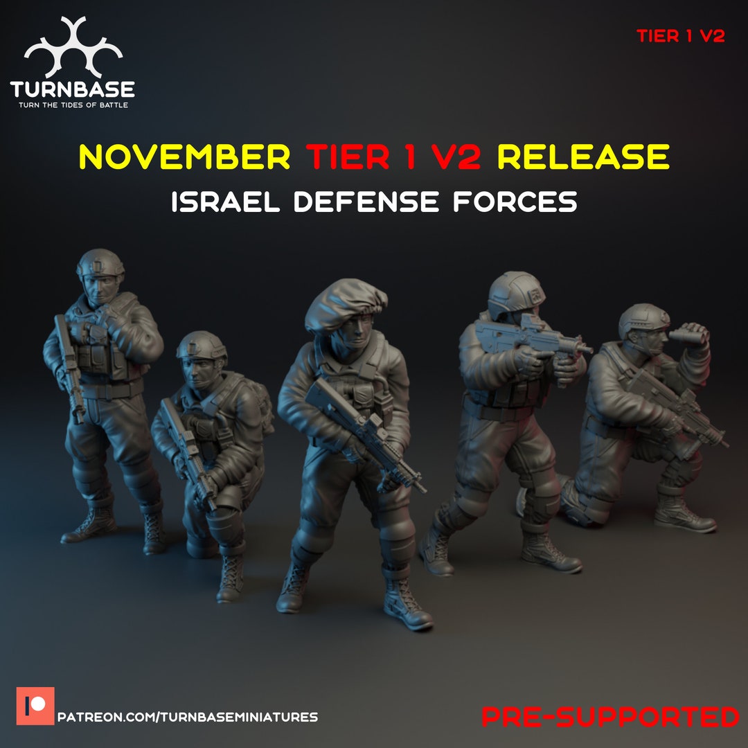 Modern Israeli Defense Forces IDF 5 Minifigures 15mm 20mm 28mm 32mm ...
