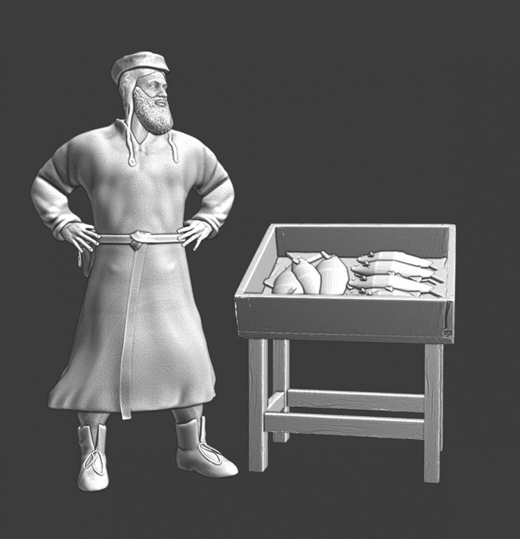 Northern Crusades Miniatures Medieval Fish Merchant Trader - Etsy