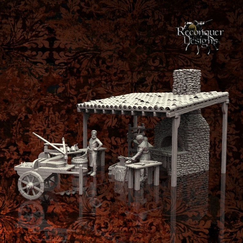 Reconquer Designs Caballero Miniatures Blacksmith Scene - Etsy
