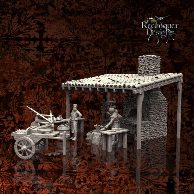 Reconquer Designs, Caballero Miniatures, Blacksmith Scene, Dnd, Saga ...