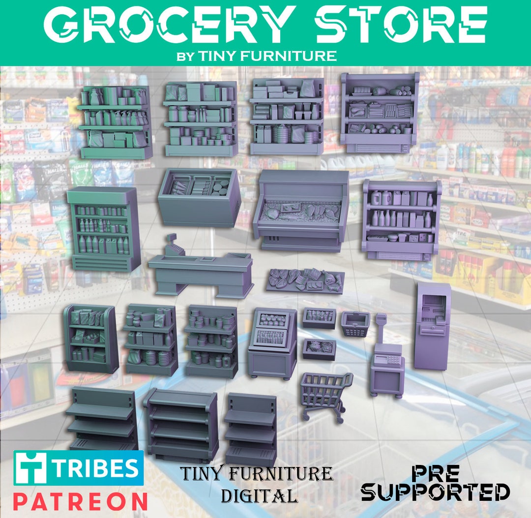 Grocery Store Scatter Terrain Scenery Props Minifigures 28mm 32mm 35mm ...