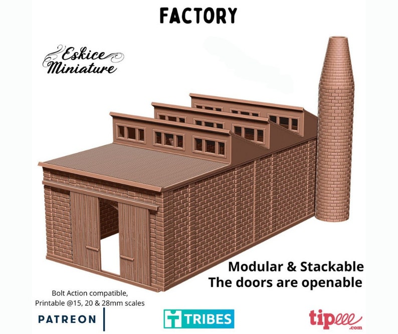 WW2 Factory Building by Eskice Miniature, Bolt Action Chain of Command ...