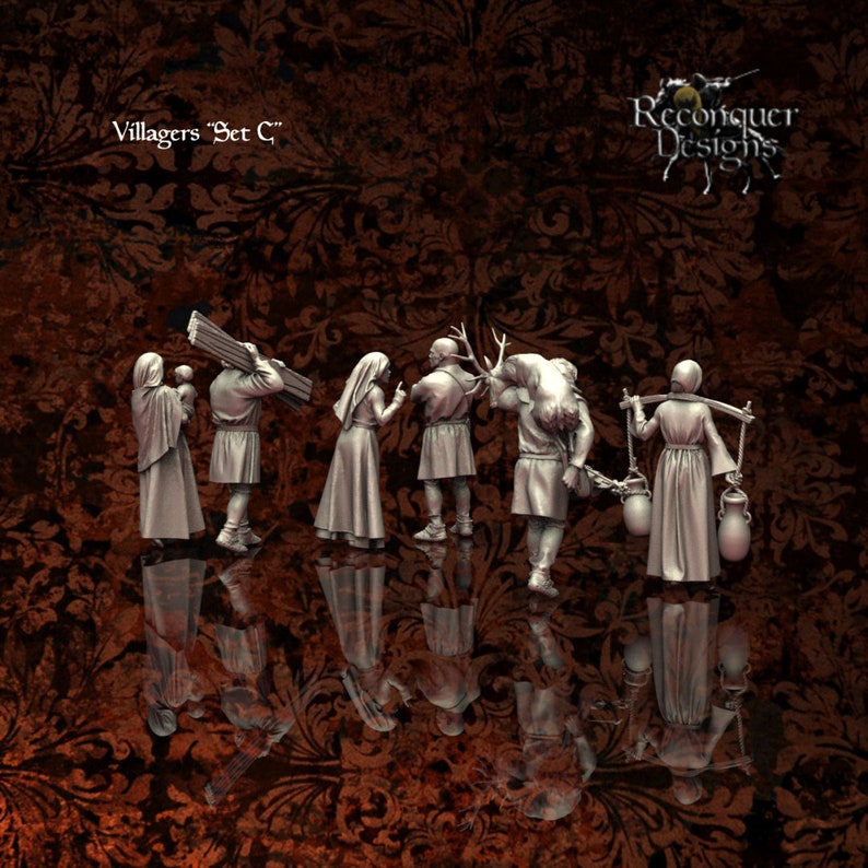 Reconquer Designs Caballero Miniatures Villager Set C - Etsy