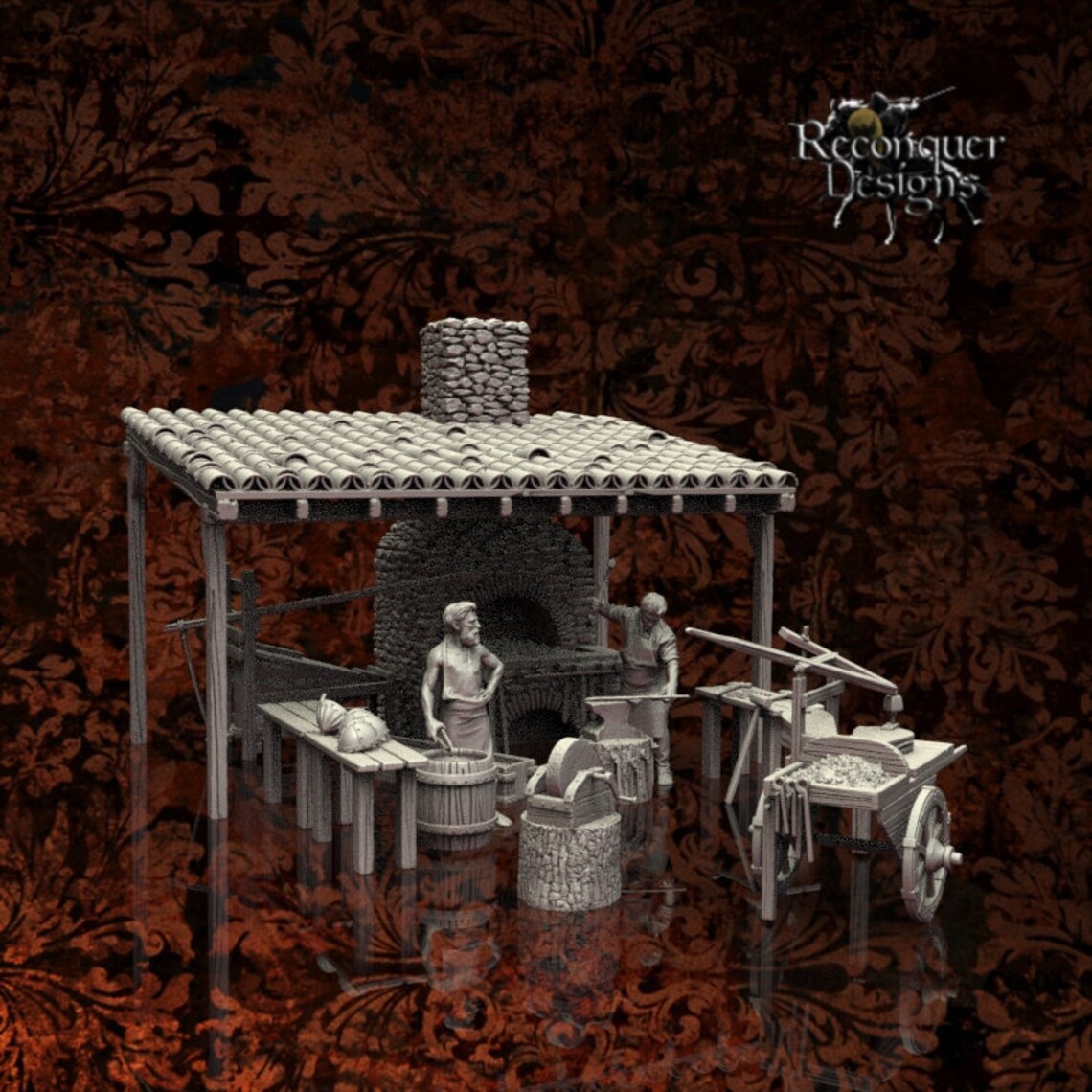 Reconquer Designs Caballero Miniatures Blacksmith Scene - Etsy