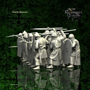 Reconquer Designs, Miniatures, Medieval Moorish Spearmen, 28mm, 20mm, 1 ...