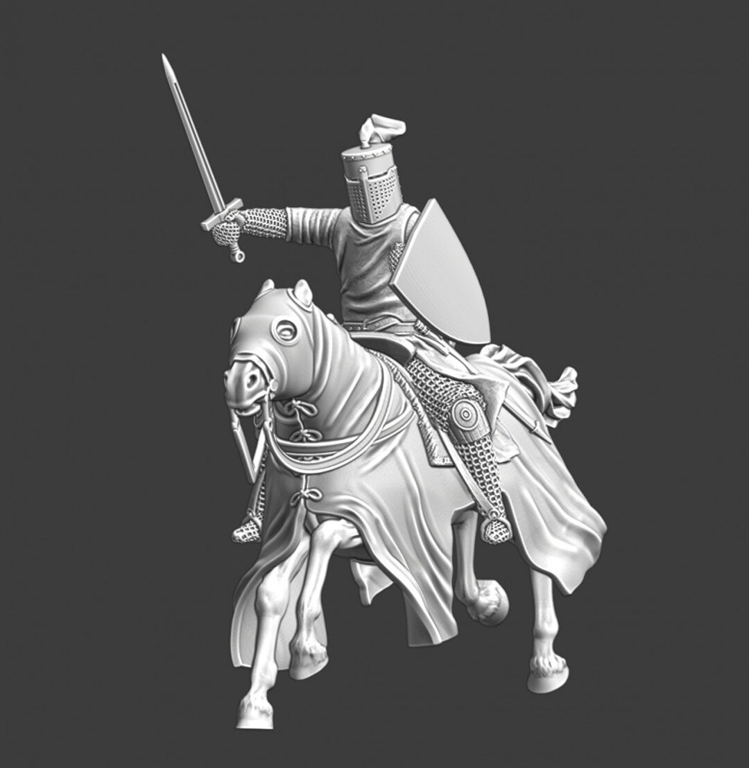 Northern Crusades Miniature, Medieval Mounted Knight, Crusader ...