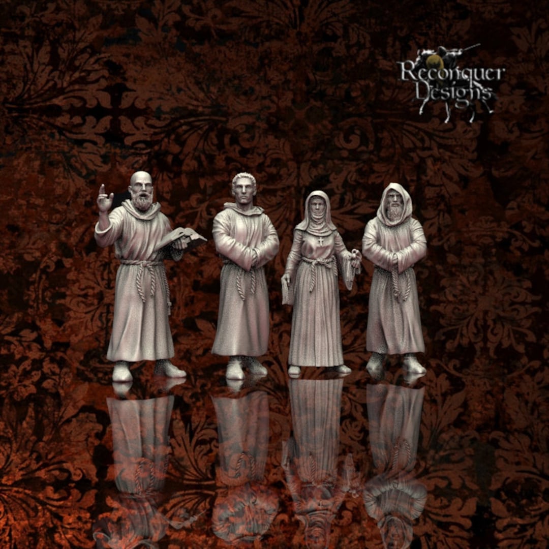 Reconquer Designs, Miniatures, Medieval Clergy, 28mm, 20mm, 1/72 Scale ...