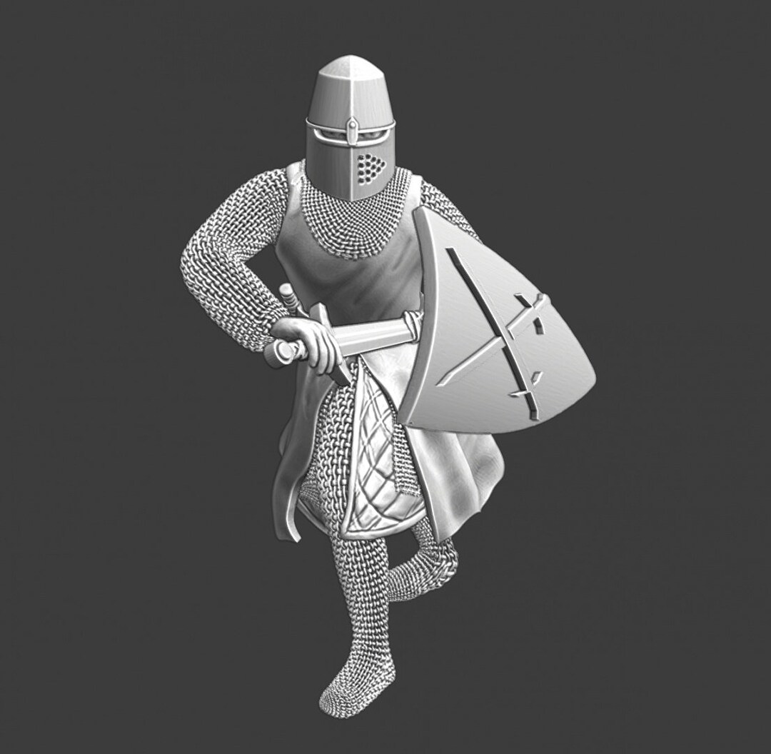 Northern Crusades Miniature, Medieval Livonian Order Crusader Knight ...