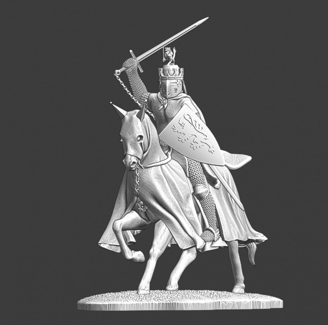 Northern Crusades Miniatures, Medieval Mounted King With Lion Crested ...