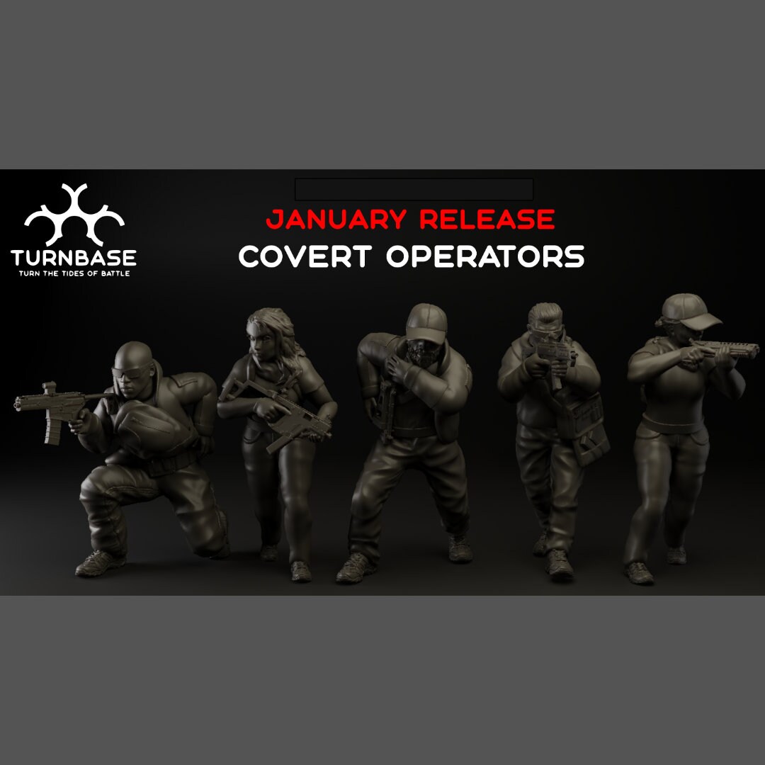 Modern Covert Operator Agents 5 Minifigures, 15mm 20mm 28mm 32mm 35mm ...