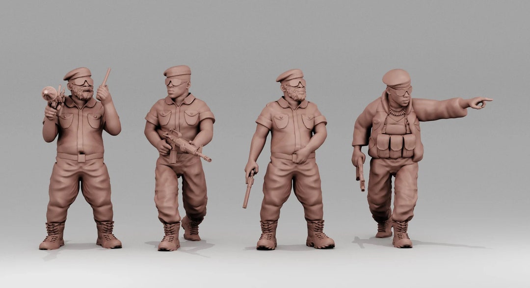Modern African Warlords (4) Minifigures, 20mm 28mm 32mm 35mm 40mm 54mm ...