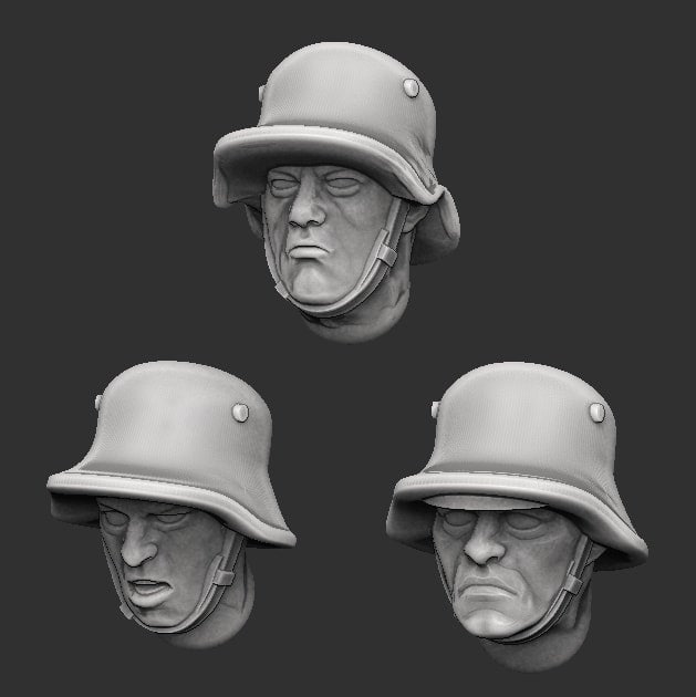 Just Some Miniatures WW2 Finnish Soldier Heads With German WW1 Helmets ...