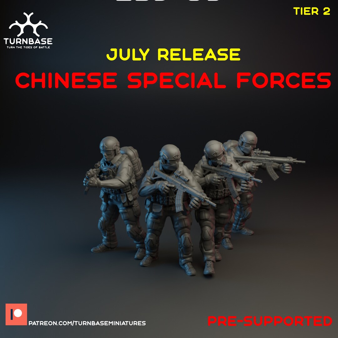 Modern Chinese Special Forces Team Minifigures 15mm 20mm 28mm 32mm 35mm ...