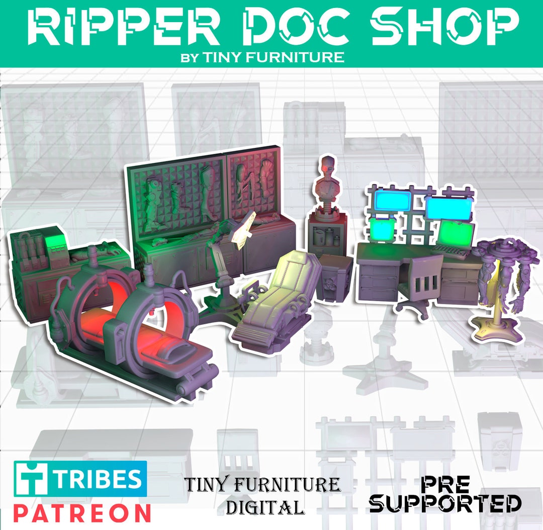 Ripper Doc Shop Scatter Terrain Scenery Props Minifigures 28mm 32mm ...