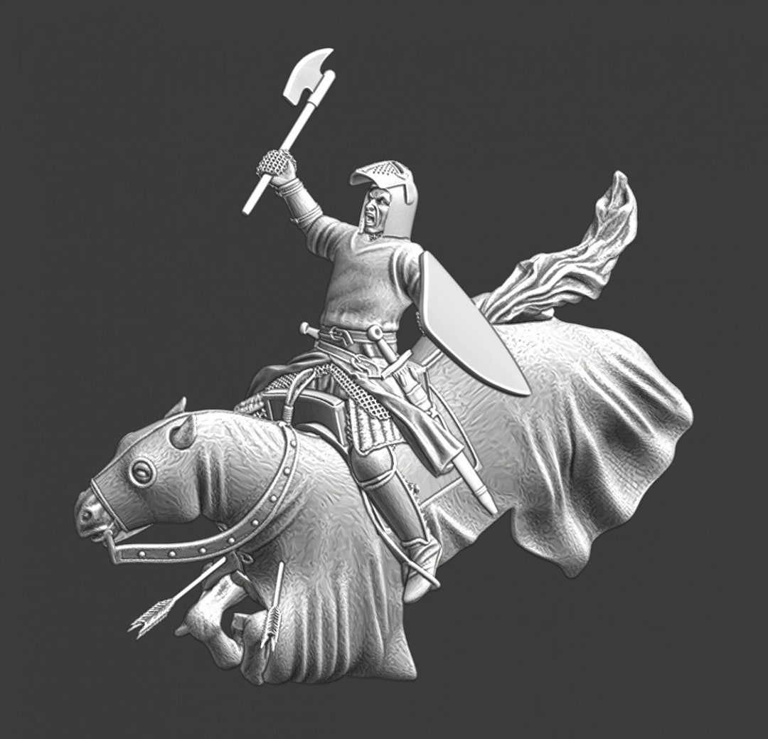 Northern Crusades Miniature, Medieval Mounted Knight & Horse Casualty ...