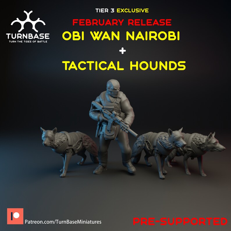 Modern Obi Wan Nairobi Operator & Tactical Hounds Dogs, 15mm 20mm 28mm ...