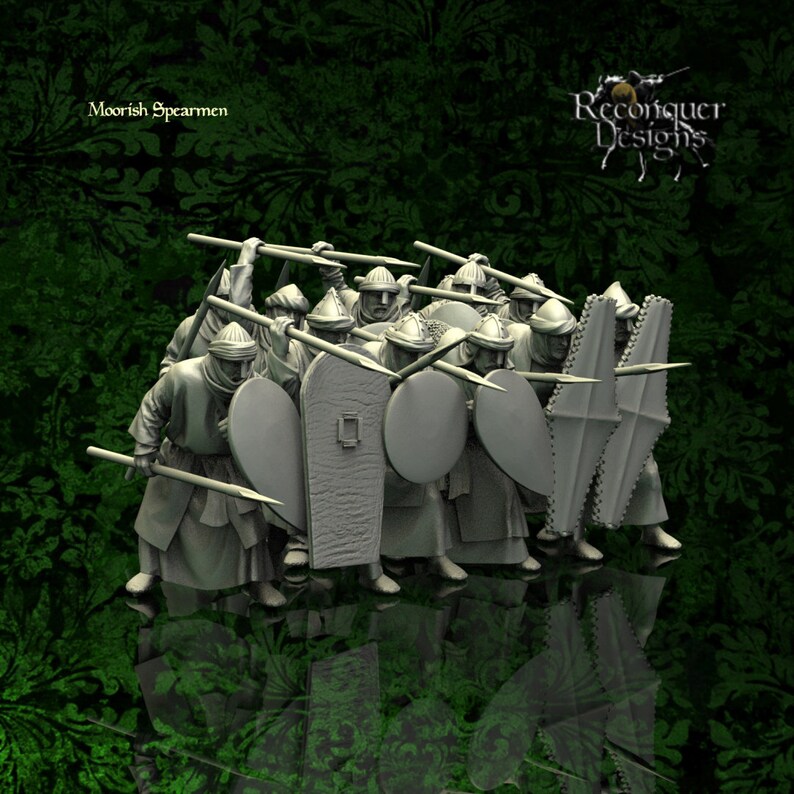 Reconquer Designs, Miniatures, Medieval Moorish Spearmen, 28mm, 20mm, 1 ...