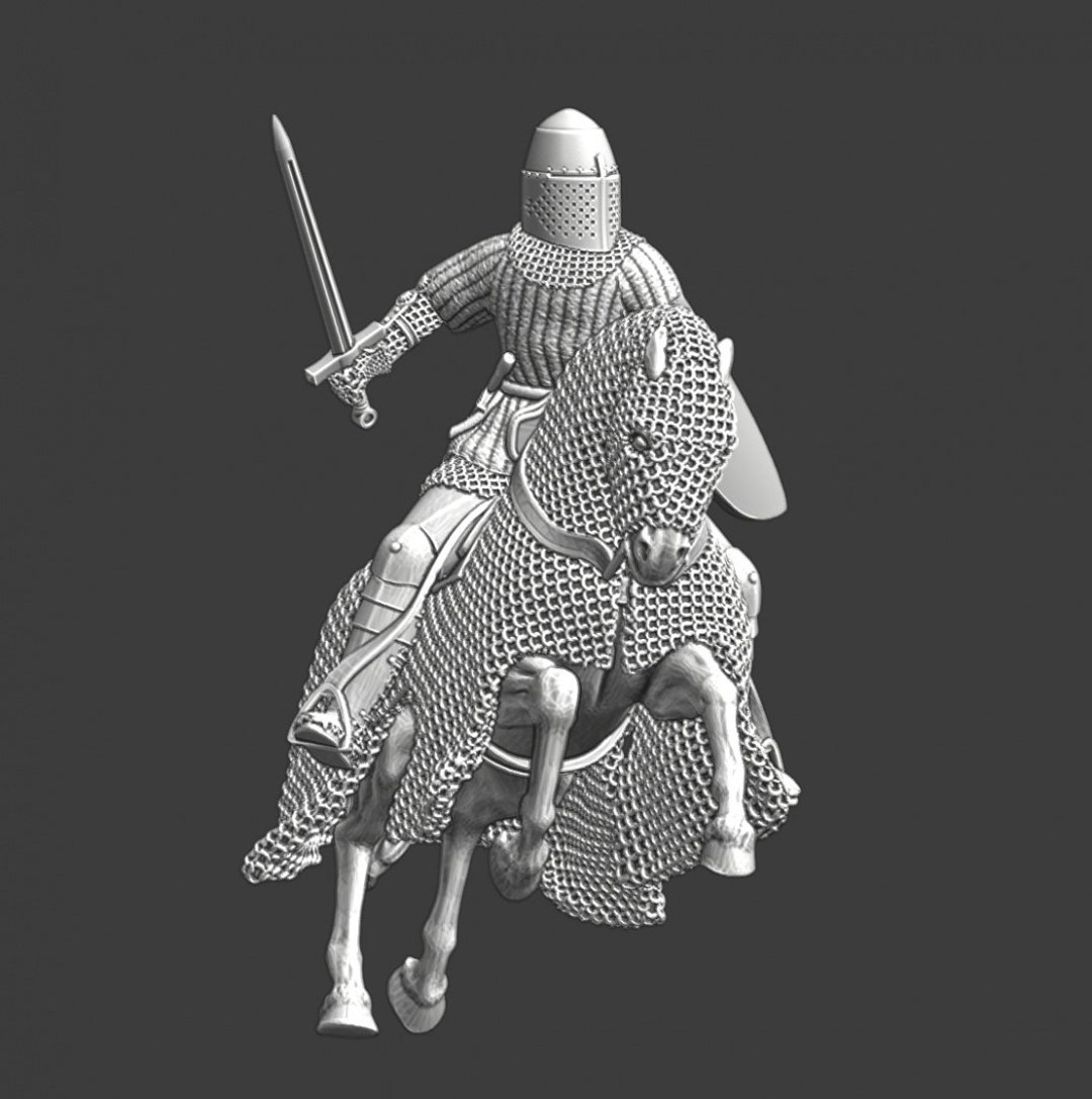 Northern Crusades Miniature, Medieval Mounted Danish Crusader Knight ...