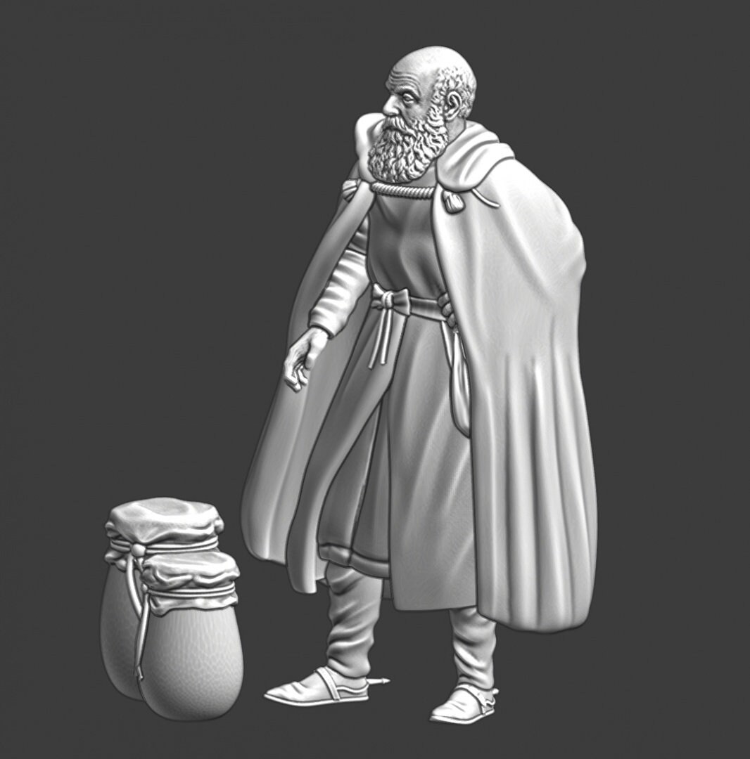 Northern Crusades Miniatures, Medieval Merchant W/ Pots, Trader ...