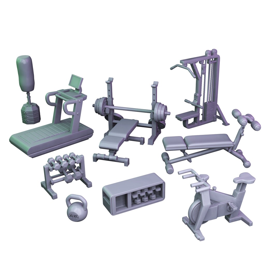 Modern Gym Scatter Terrain Scenery Props Minifigures 28mm 32mm 35mm ...