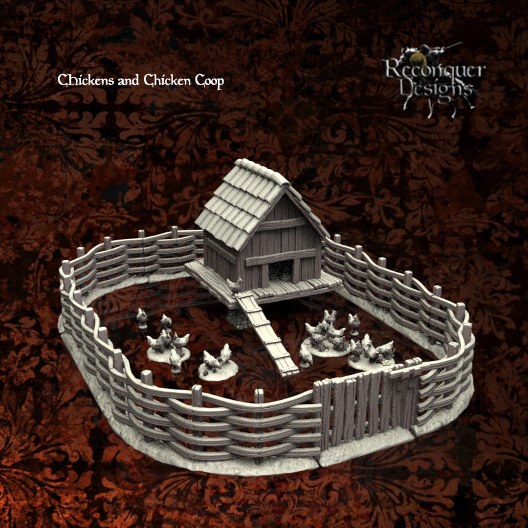 Reconquer Designs, Caballero Miniatures, Chicken Coop, Medieval, Dnd ...