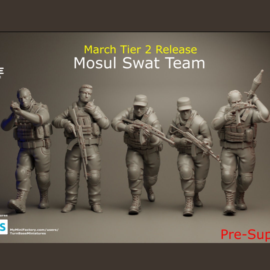 Modern Mosul SWAT Team 5 Minifigures, 15mm 20mm 28mm 32mm 35mm 40mm ...