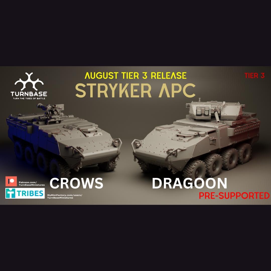 Turnbase Modern Miniature Stryker APC Transport, CROWS or DRAGOON, 15mm ...